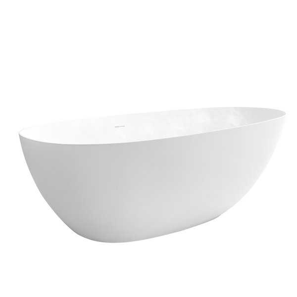 Altair Giotto 66.9'' x 33.5'' Freestanding Soaking Stone Rein Bathtub | Wayfair